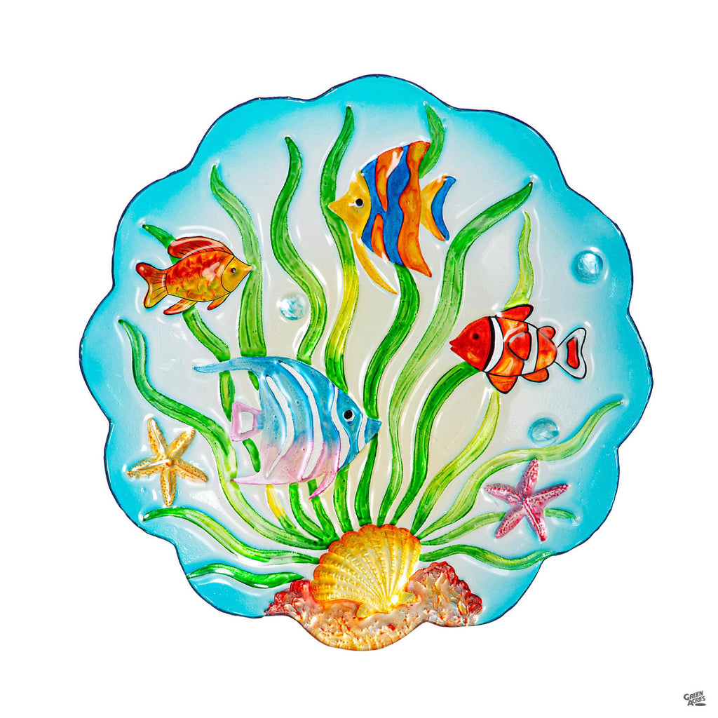 Sea Life Glass Bird Bath — Green Acres Nursery & Supply