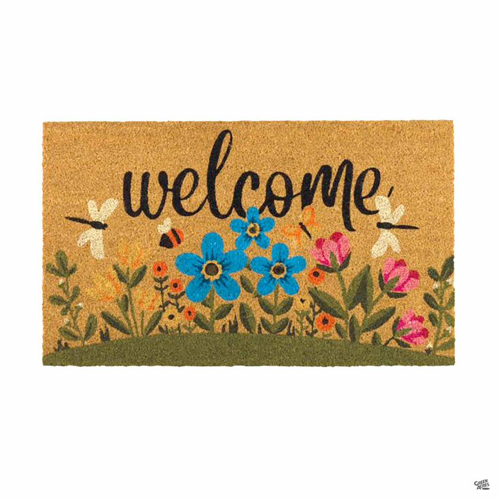 Welcome Flowers Spring Coir Door Mat — Green Acres Nursery & Supply